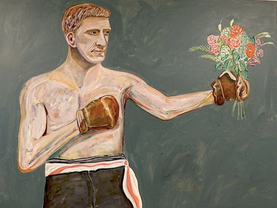 Knight, Payton Title: Boxer with Flowers | Crossroads Art Center