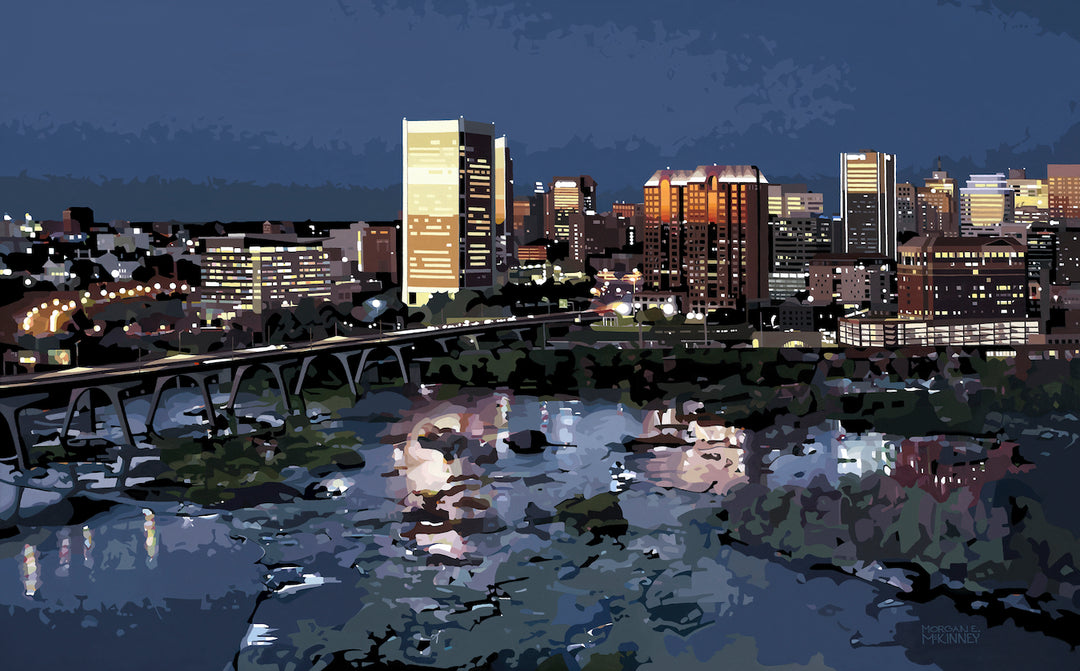 Morgan E. McKinney Title: Richmond Skyline at Sunset | Crossroads Art ...